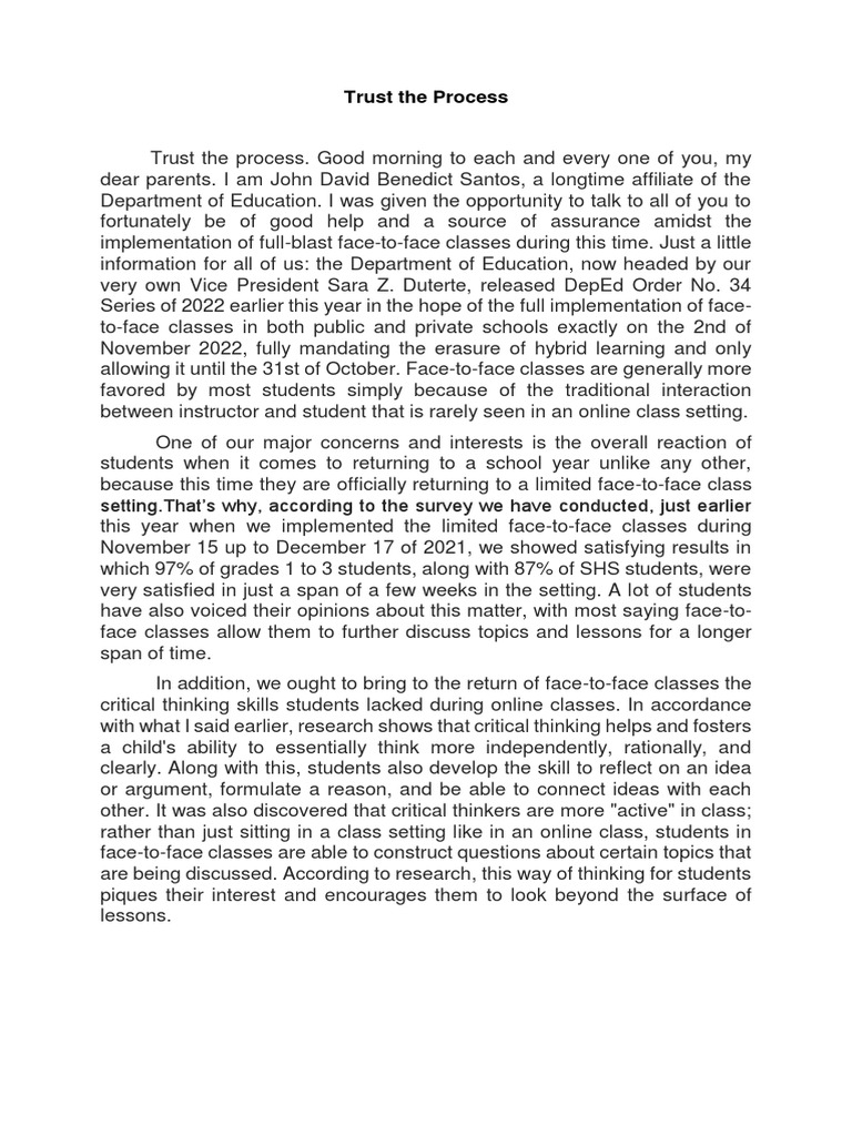 Trust The Process | PDF | Critical Thinking | Cognition