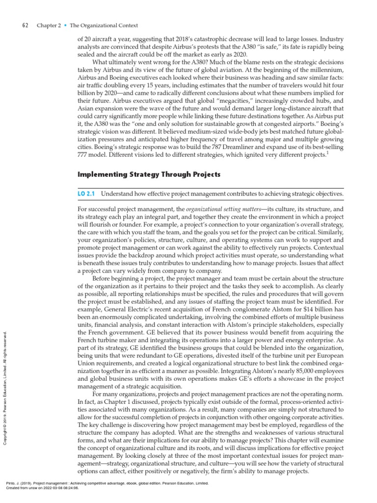 Project Management Achieving Competitive Advantage... - (Chapter 2 THE ...