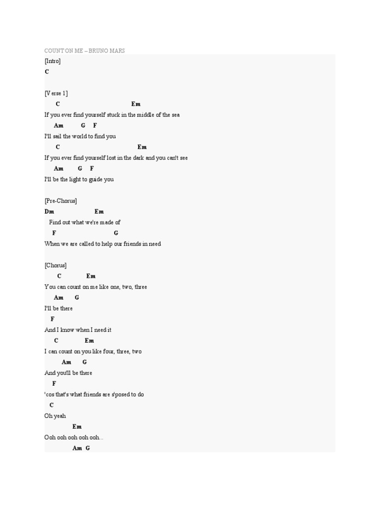 Count On Me | PDF | Poetry