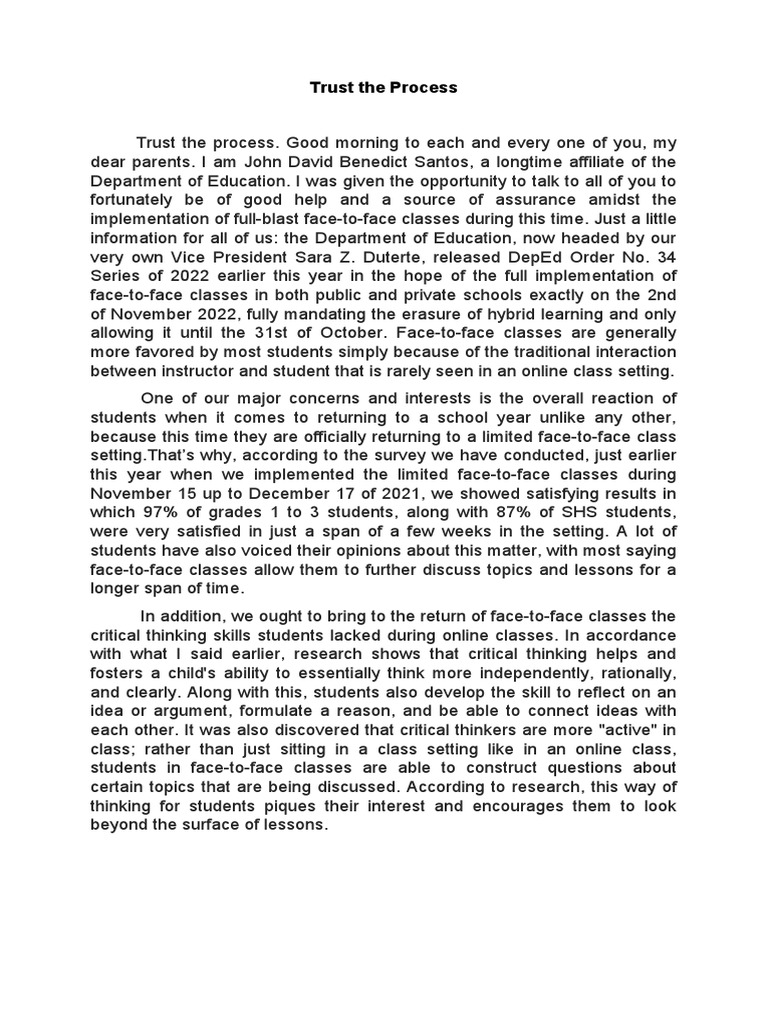 Trust The Process | PDF | Wellness