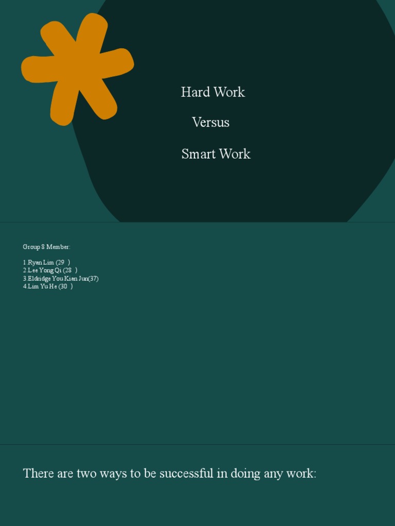 Hard Work vs Smart Work Explained | PDF