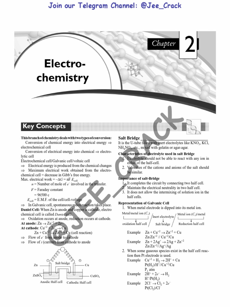 Electrochemistry Complete Chapter Notes For IIT-JEE | PDF