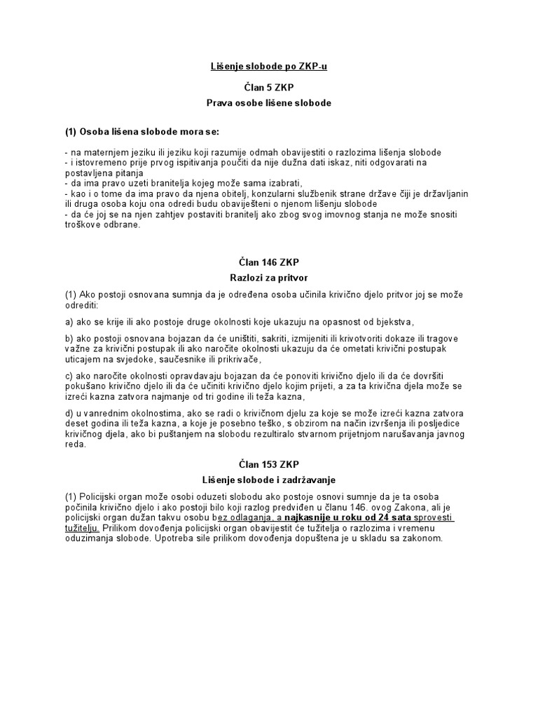 Lišenje Slobode | PDF