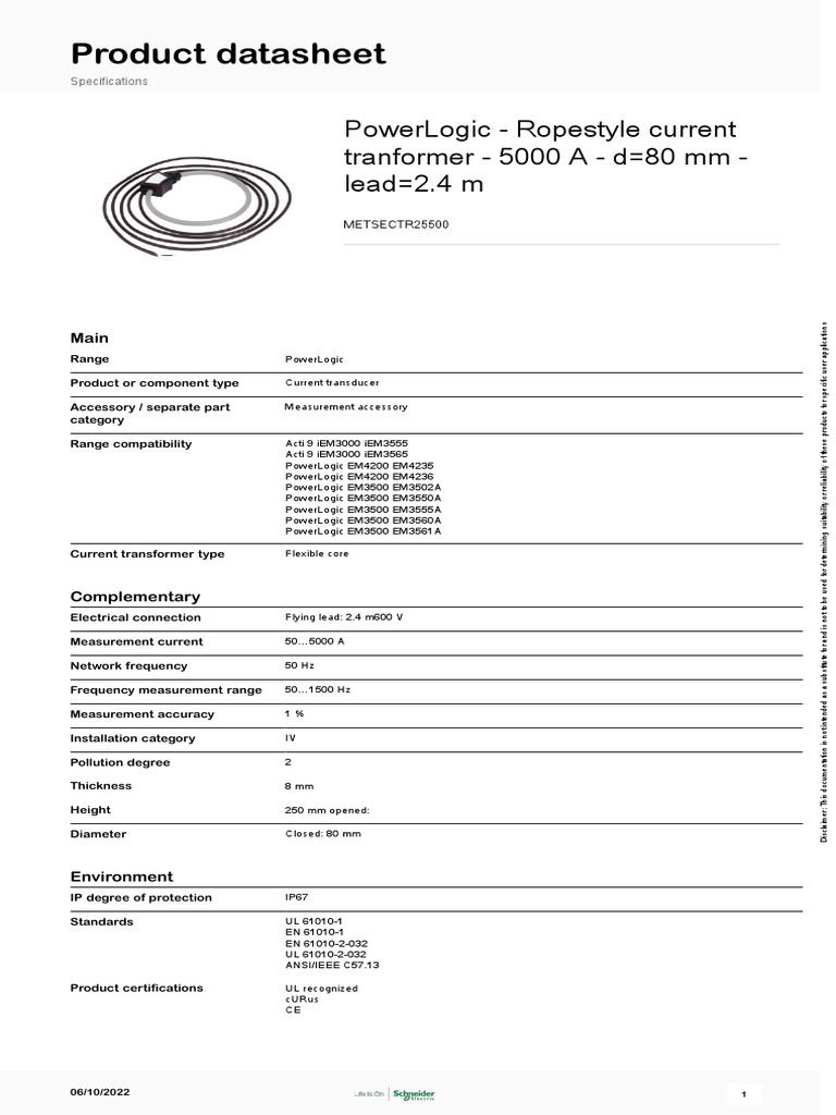 Acti 9 iEM3000 - METSECTR25500 | PDF | Physical Sciences | Electrical ...