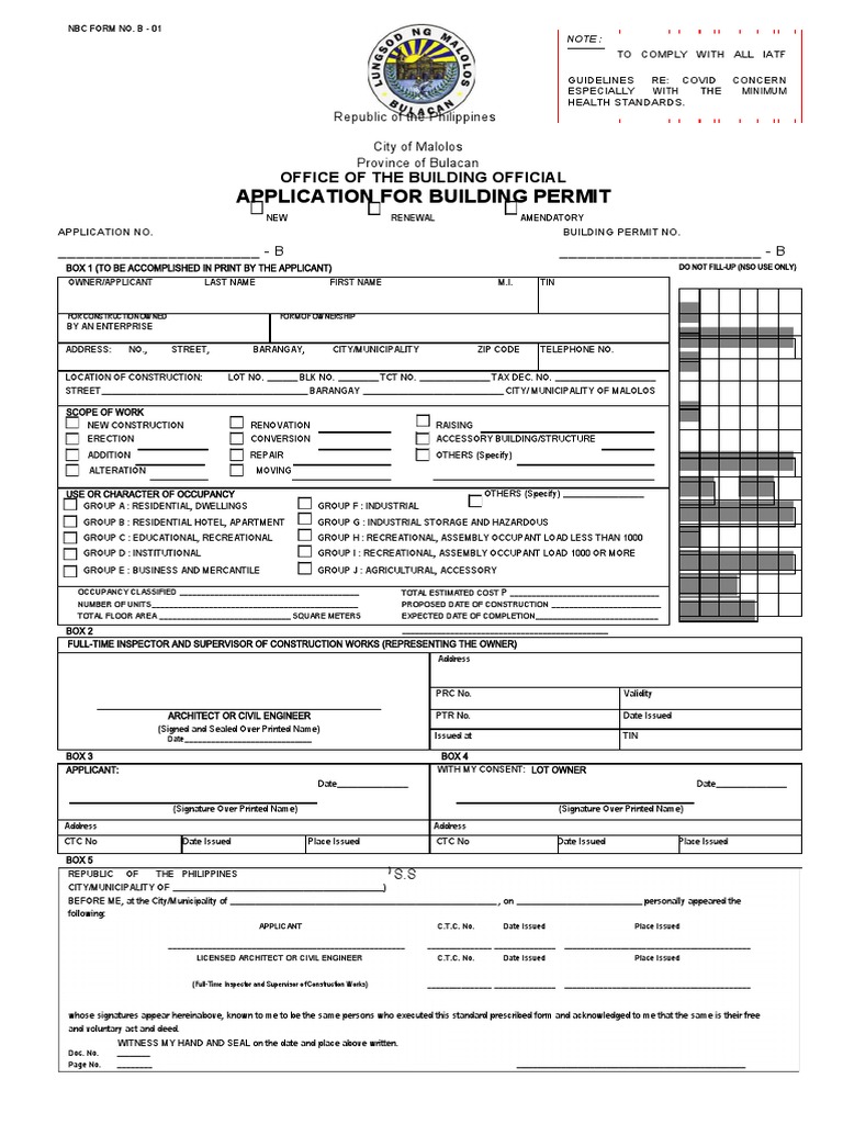 Malolos - Building-Permit-front-and-back | PDF
