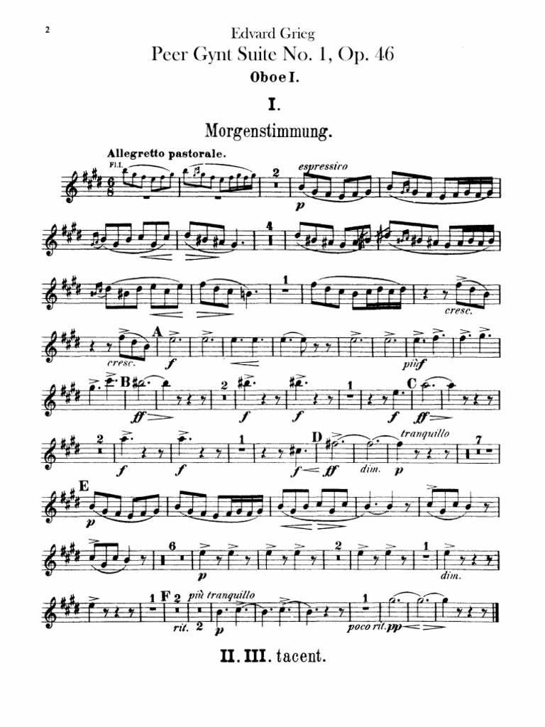 Grieg-PGste1 Oboe | PDF