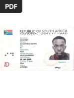 South African National ID Example | PDF | Identity Document | Privacy