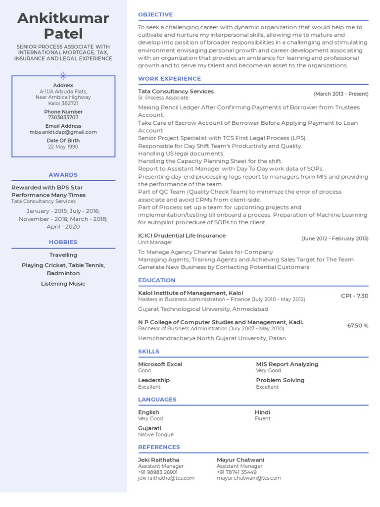 Ankit Patel Resume | Download Free PDF | Business