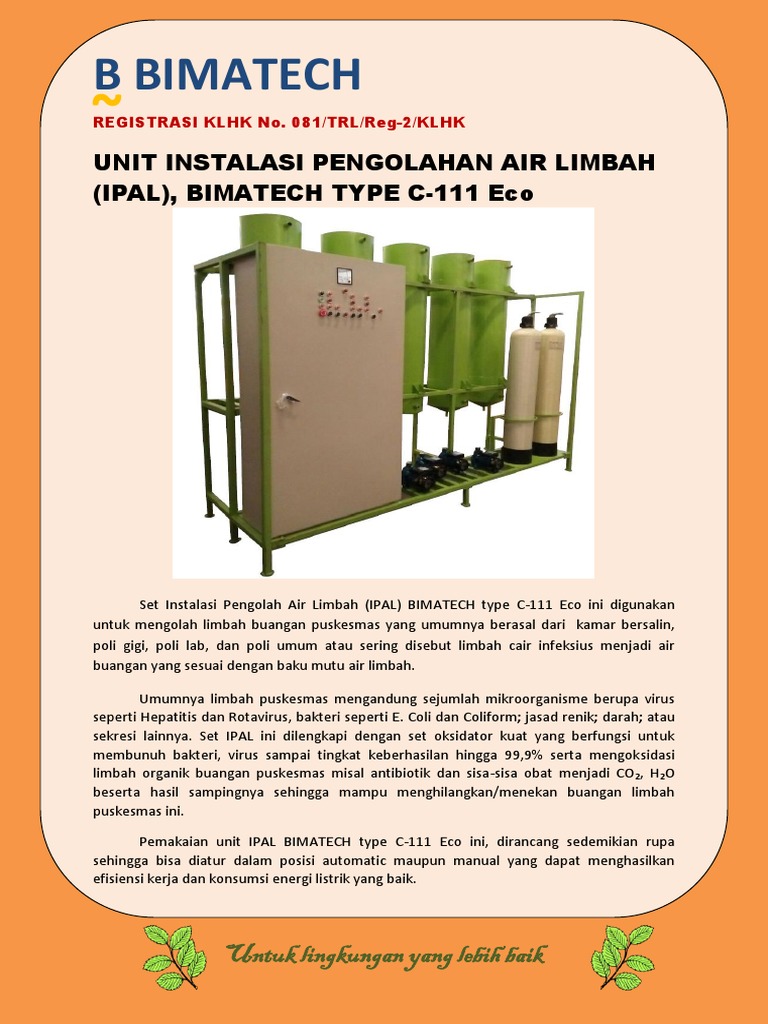 Brosur IPAL Puskesmas Type C-111 Eco | PDF