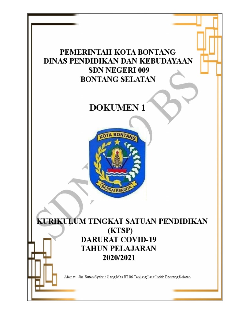 Dokumen 1 KTSP 2020-2021 Revisi | PDF