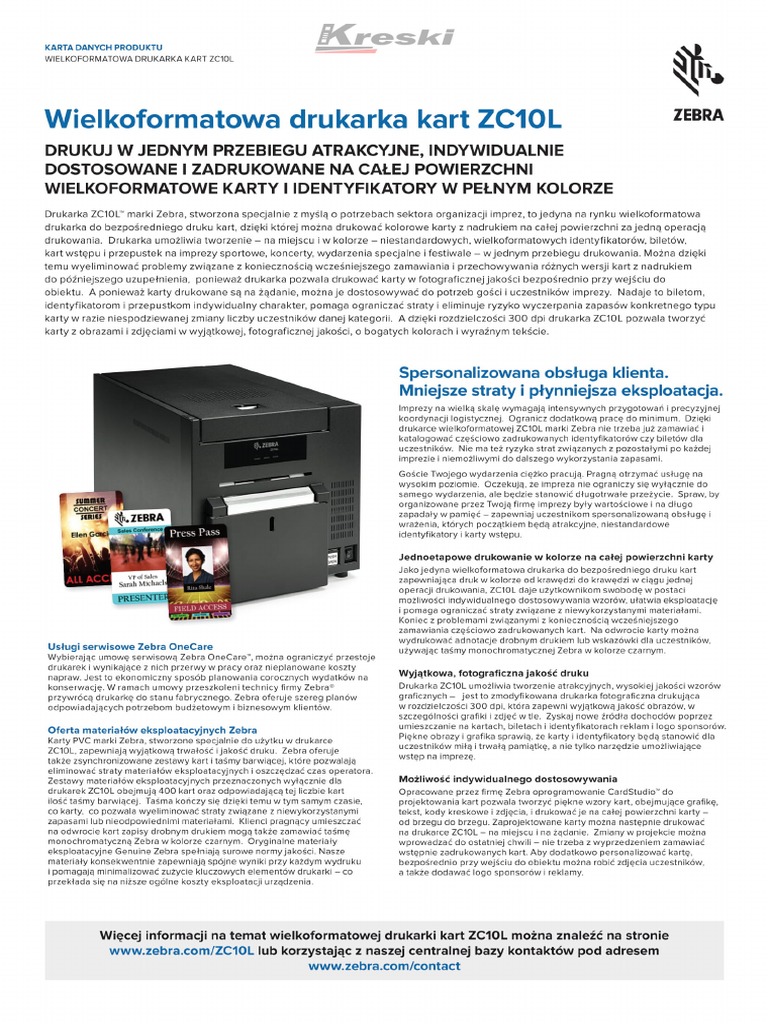 Zebra ZC10L - Data sheet | PDF