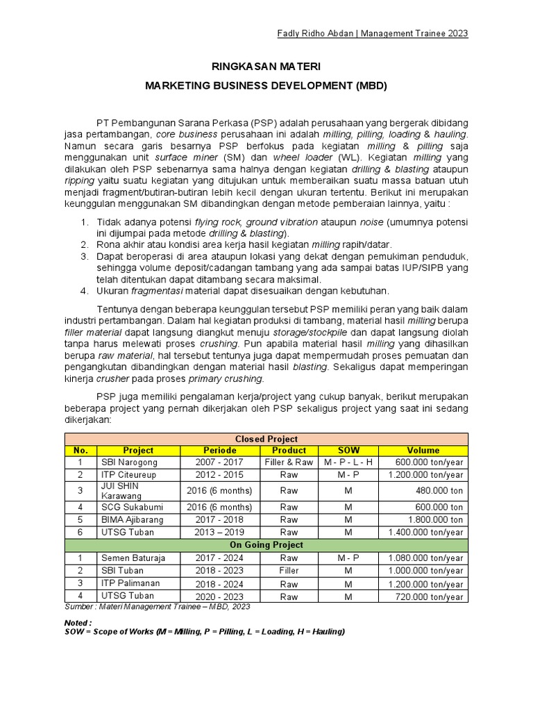 Ringkasan Materi - MBD PT PSP | PDF