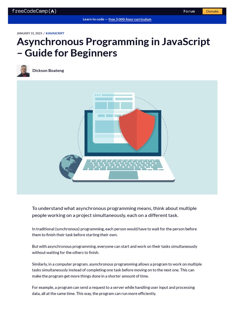 Asynchronous Programming in JavaScript – Guide for Beginners | PDF