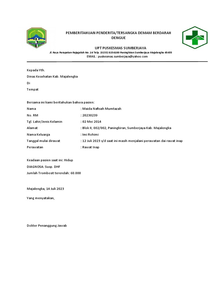 Surat Pernyataan DBD | PDF