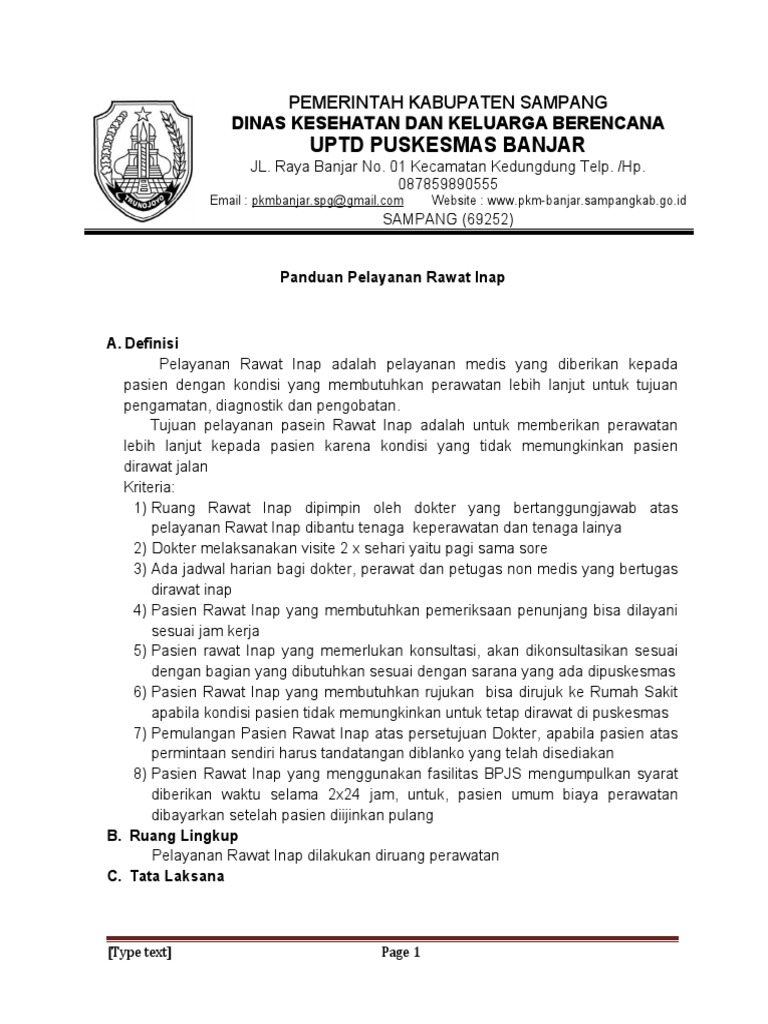 Panduan Pelayanan Rawat Inap | PDF