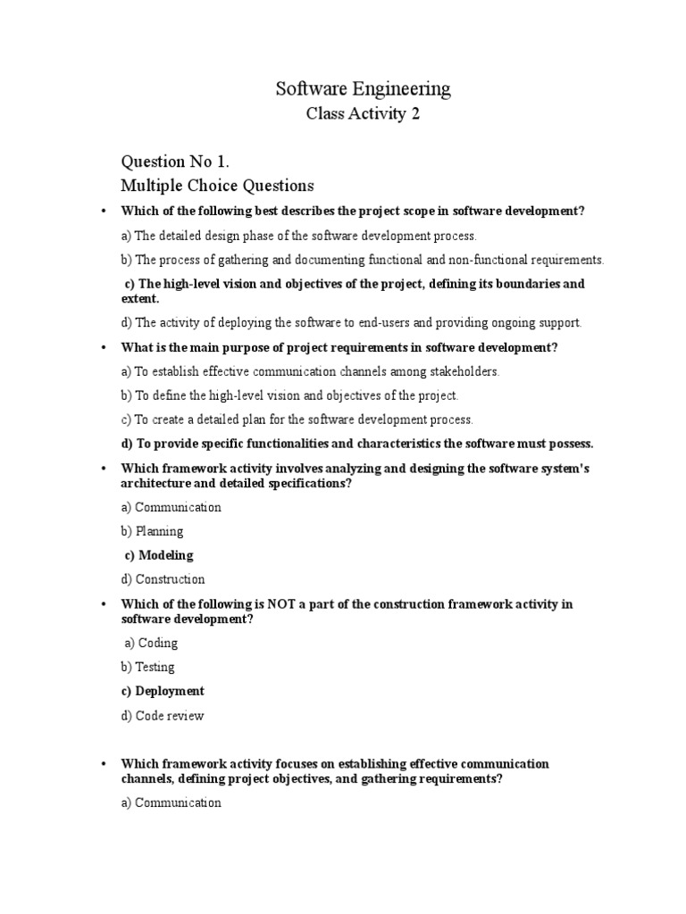 Class Activity 2 1 Software Engineering Pdf 