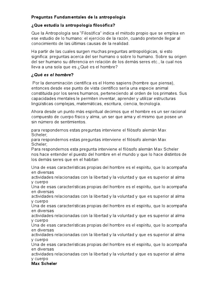 Preguntas Fundamentales de La Antropología | PDF