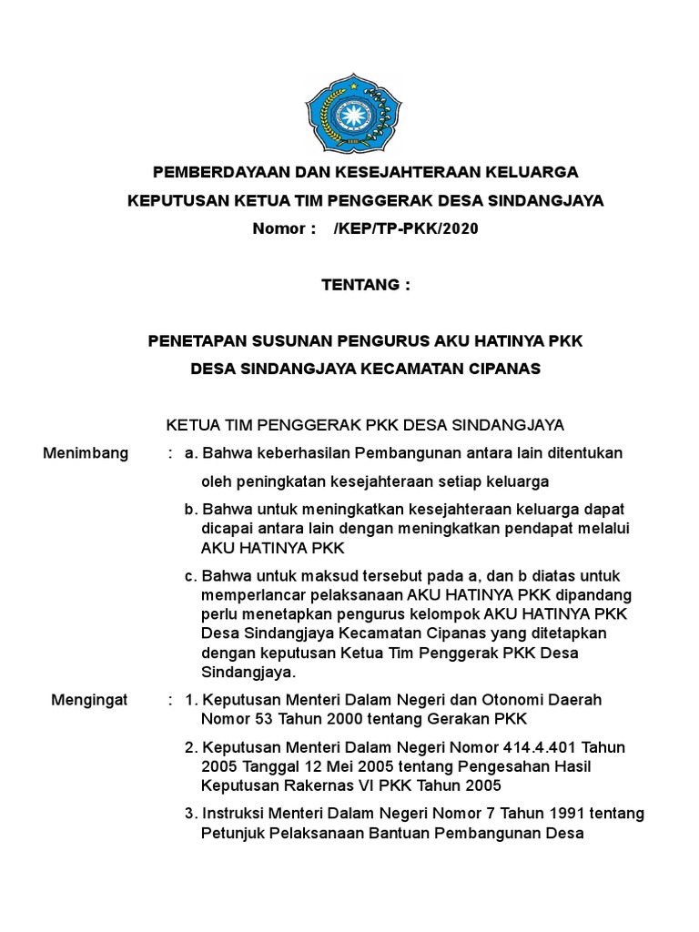 SK Aku Hatinya PKK | PDF