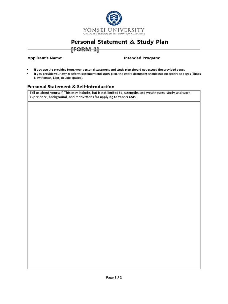 [Form1]_Personal_Statement_&_Study_Plan | PDF
