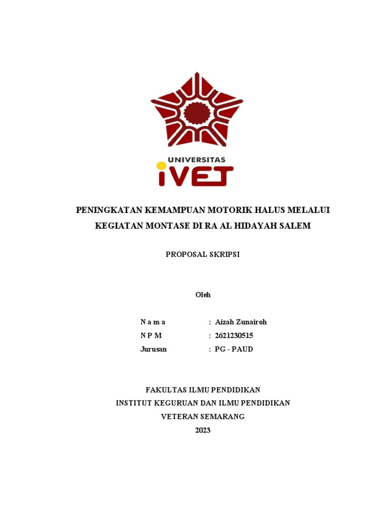 PROPOSAL Aizah Zunairoh | PDF