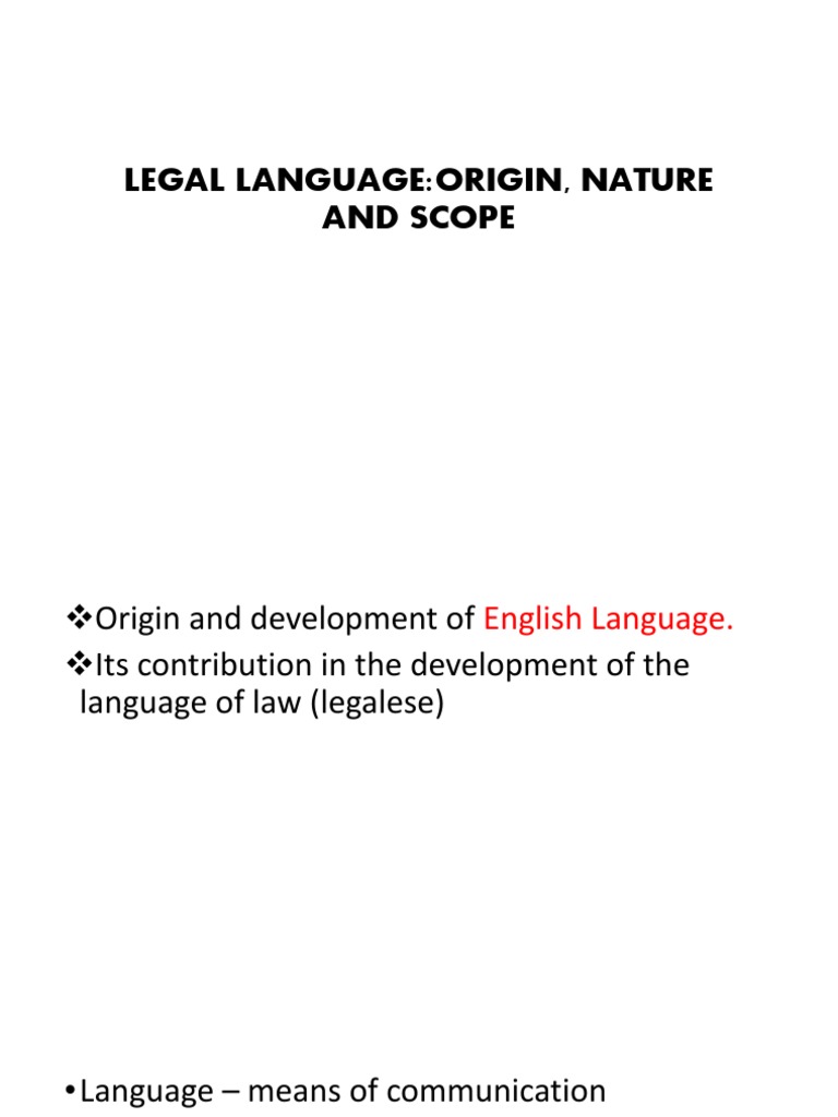 Legal Language:Origin, Nature and Scope | PDF | English Language | Celts