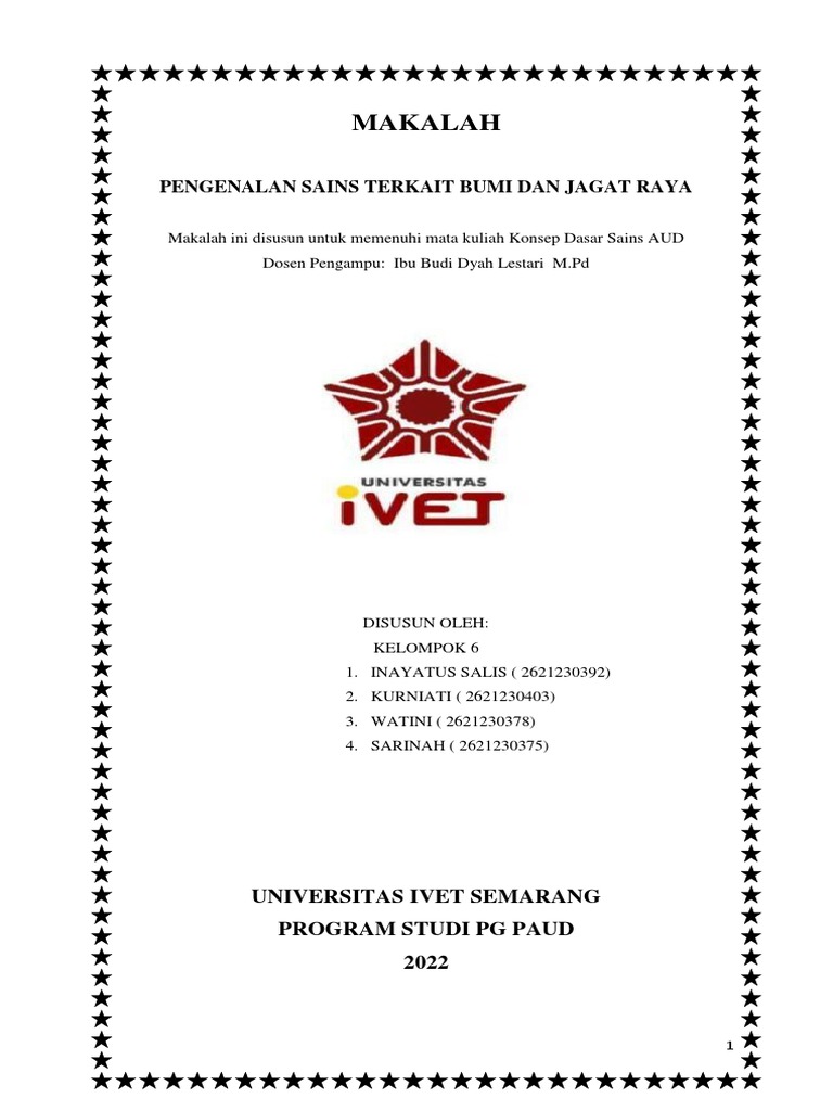 Makalah Kel 6 Pengenalan Sains Terkait Bumi Dan Jagat Raya | PDF
