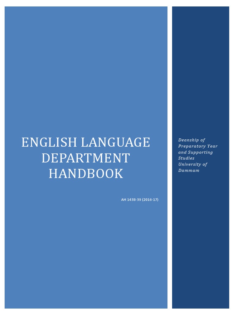 English Language Department Handbook | PDF | Educational Assessment ...