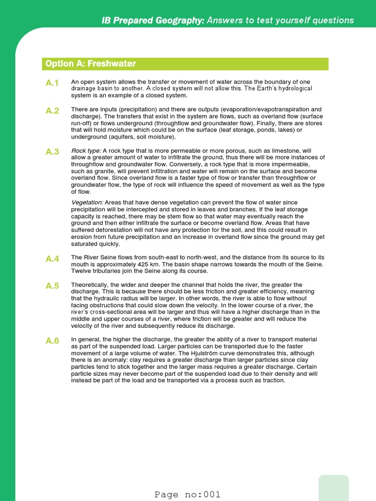 Freshwater Systems in IB Geography | PDF