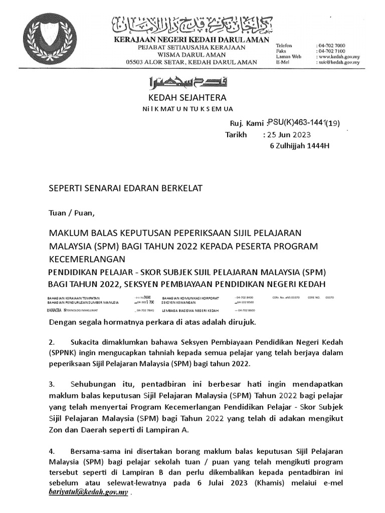 BKSM Keputusan | PDF