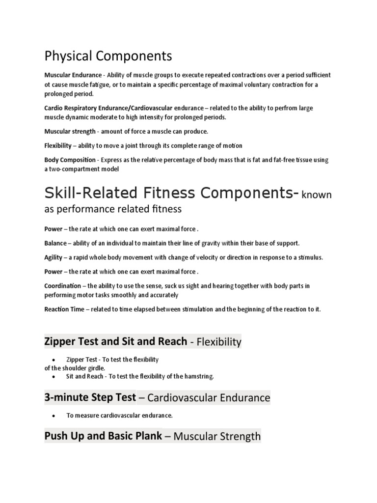 Physical Fitness | PDF