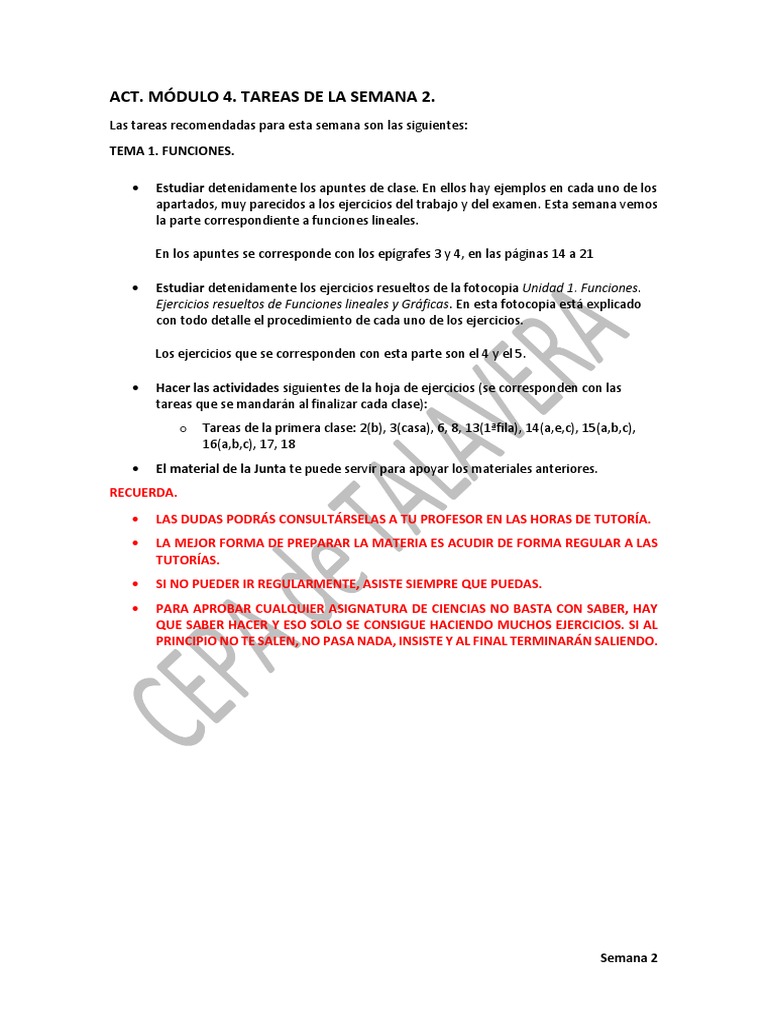 ACT. Módulo 4. Tareas de La Semana 2 | PDF