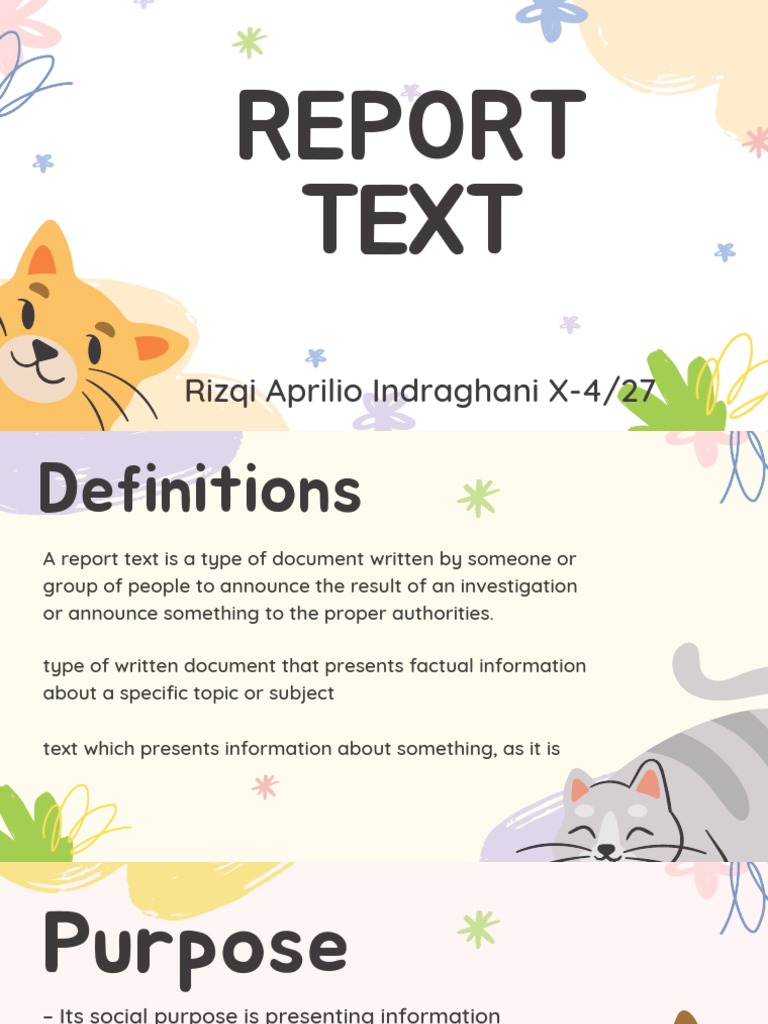 Report Text | PDF | Cats | Linguistics