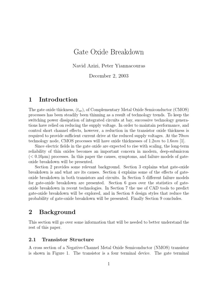 Gateoxide Thickness (LPVLSI) | PDF | Field Effect Transistor | Mosfet