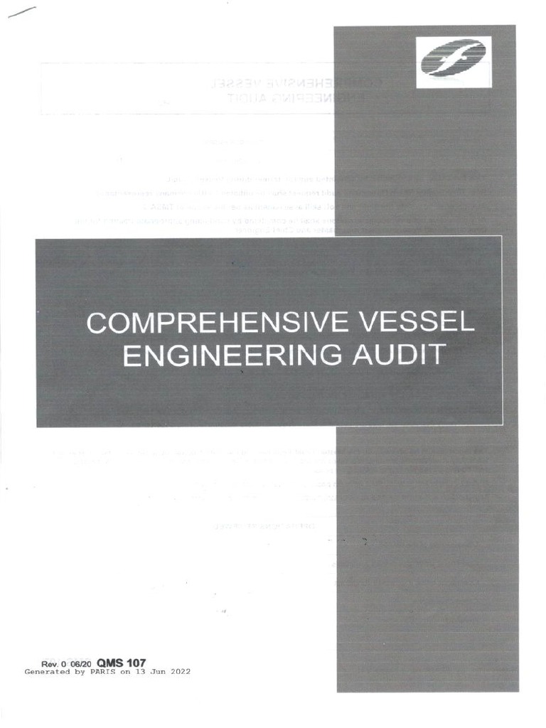 Comprehensive Vessel Engineering Audit | PDF