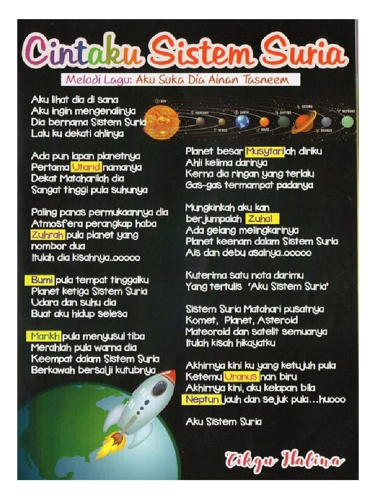 Tahun 4 Cintaku Sistem Suria | PDF