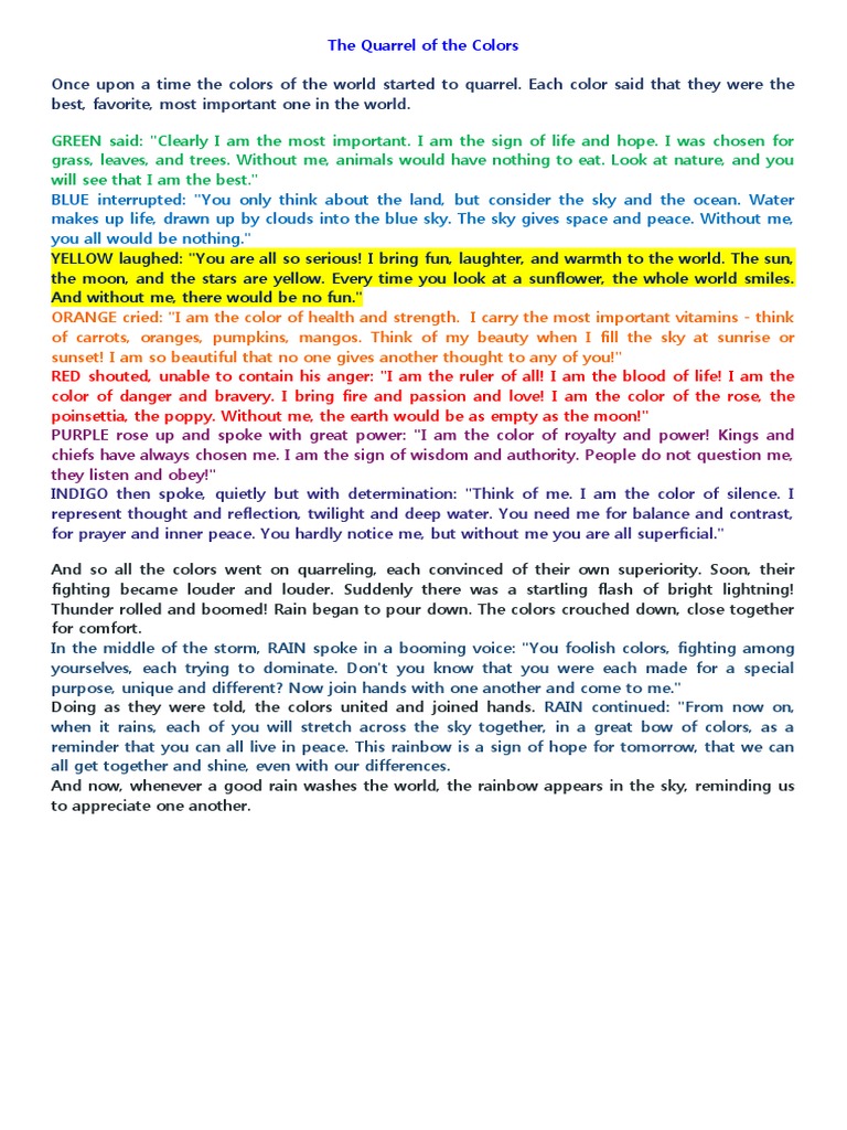 The Quarrel of The Colors | PDF | Sky