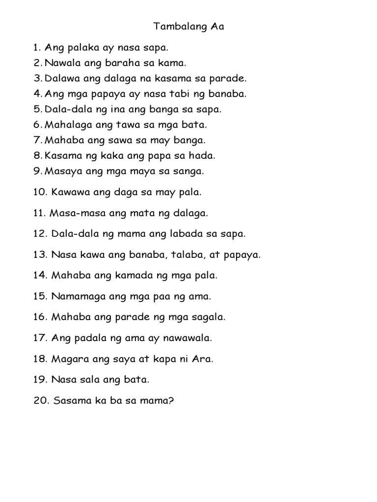 Babasahing Pangungusap | PDF