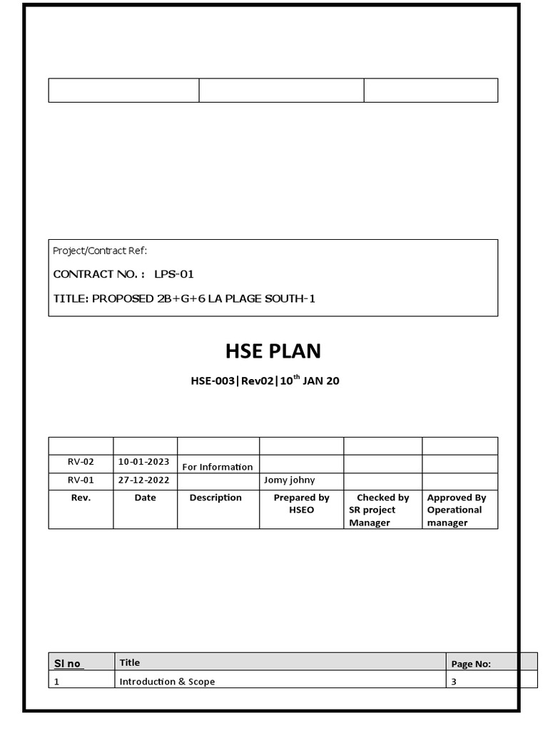 HSE-003-HSE Plan - RV-02 | PDF