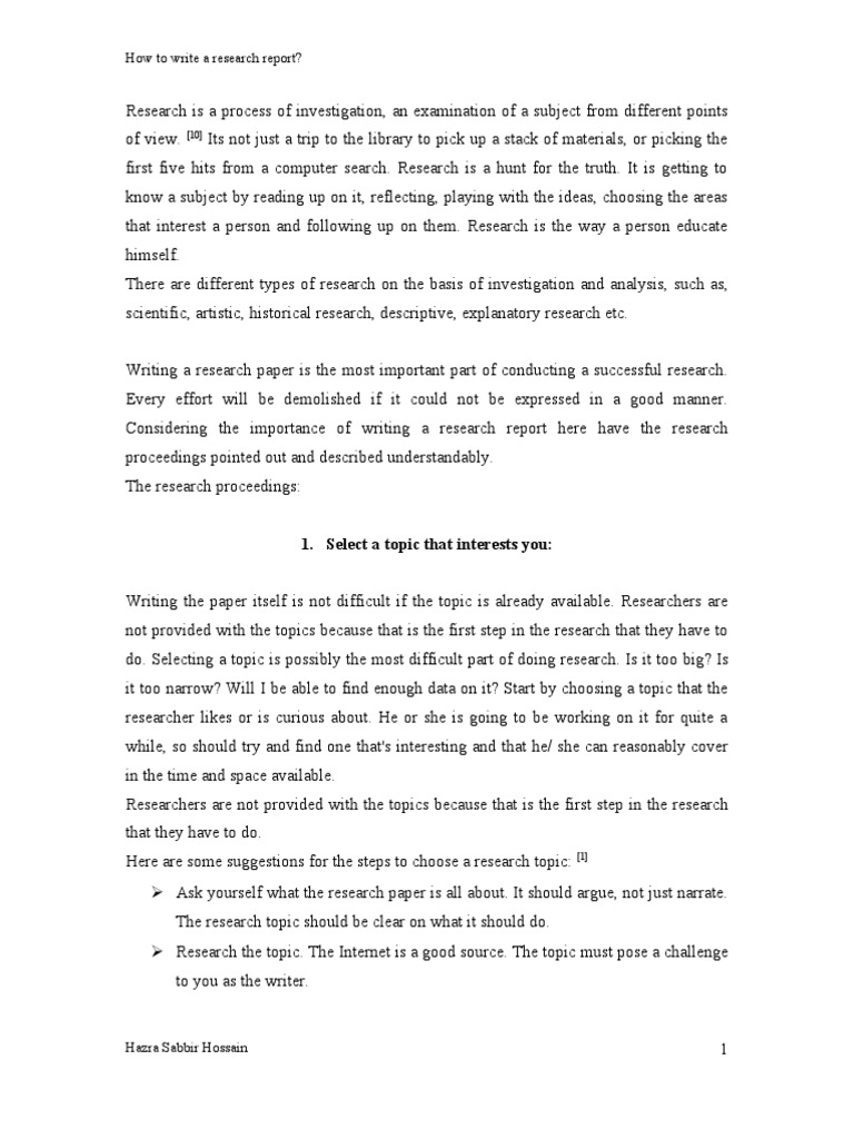 Guide to Writing a Research Report | PDF | Sampling (Statistics ...
