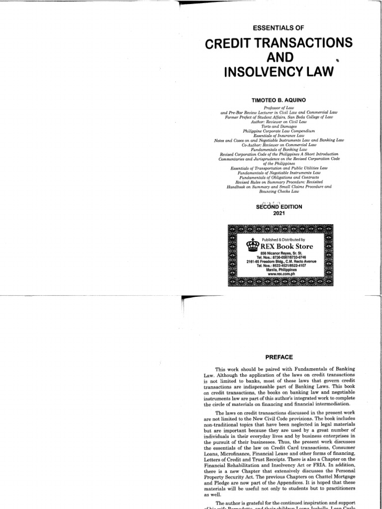 Credit Book Aquino 2021 | PDF