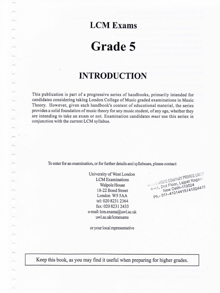 Grade 5: LCM Exams | PDF