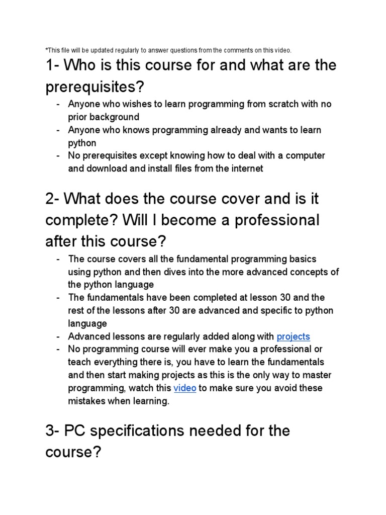 Python Course Introduction Updated 1st Feb 2021 Pdf Python Programming Language
