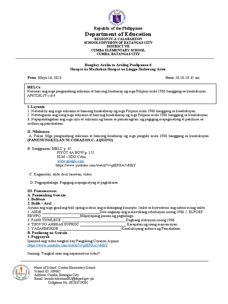 AP Q4 Week 4 May 16 2023 | PDF
