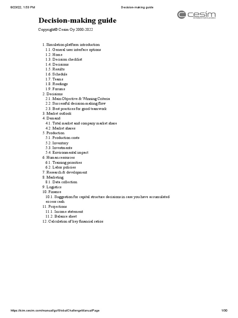 Decision-Making Guide GC | PDF