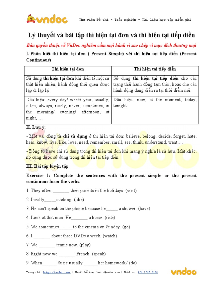 Present Simple vs Continuous Guide | PDF