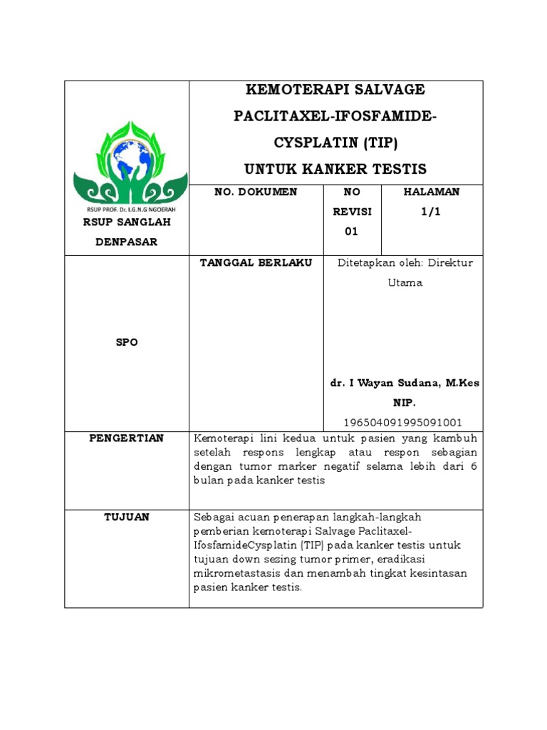 SPO Kemoterapi Urologi | PDF | Pengembangan Diri | Sains & Matematika