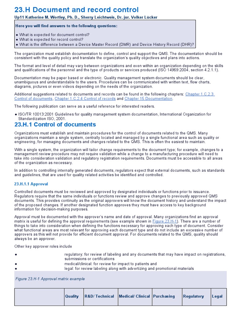 Document and Record Control Guidelines | PDF