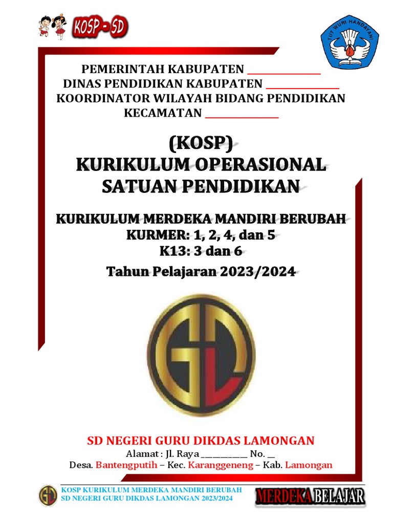 Dokumen 1 KOSP Kurikulum Merdeka Mandiri Berubah 2023-2024 (Gurudikdaslamongan - Id) | PDF