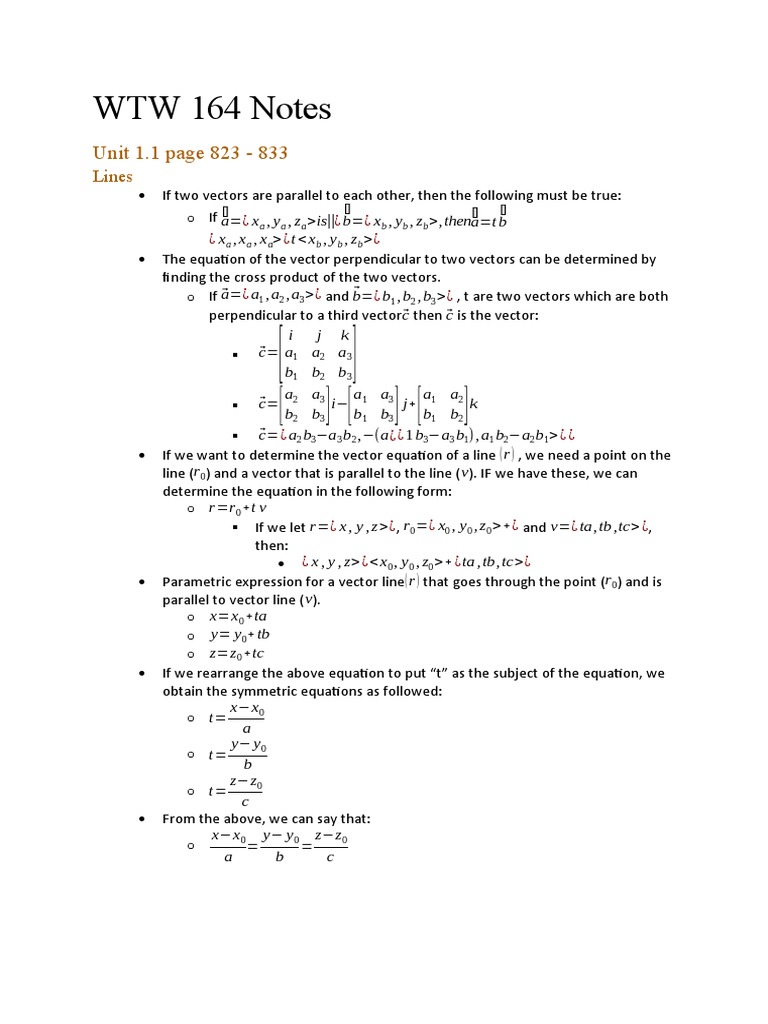 WTW 164 - Calculus 2 Notes | PDF
