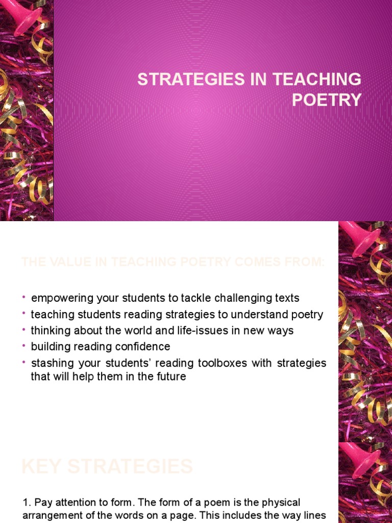 Effective Strategies for Teaching Poetry | PDF | Language Arts & Discipline